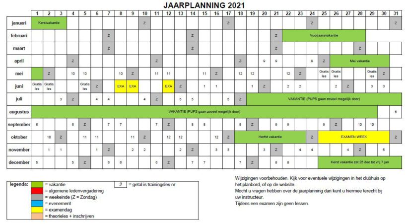 Jaarplanning – GHSV
