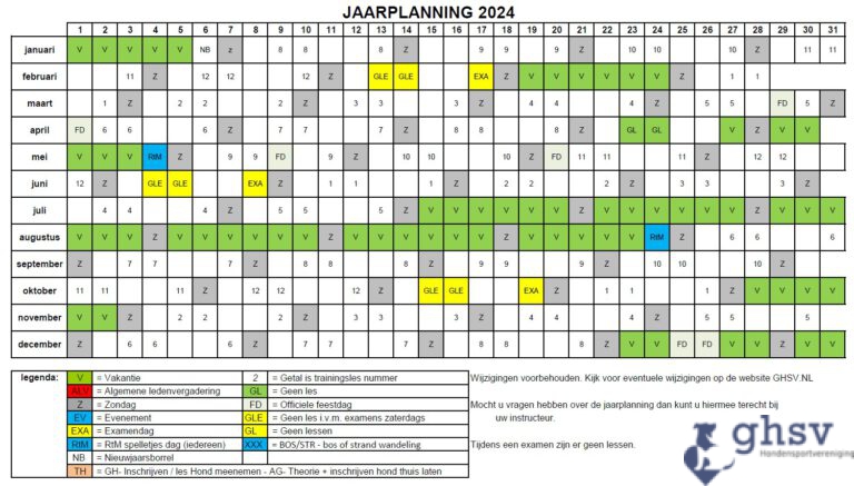 Jaarplanning 2024