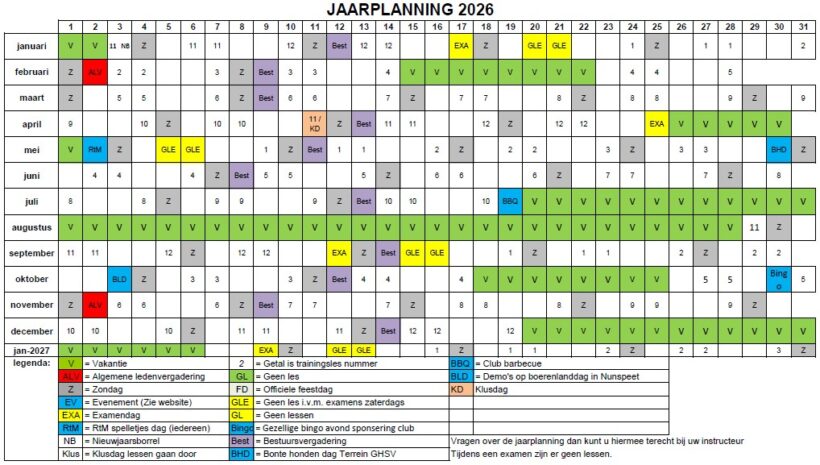 Jaarplanning